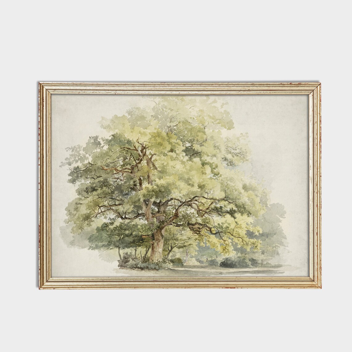 Printed and Shipped Vintage Oak Tree Painting Antique - Etsy
