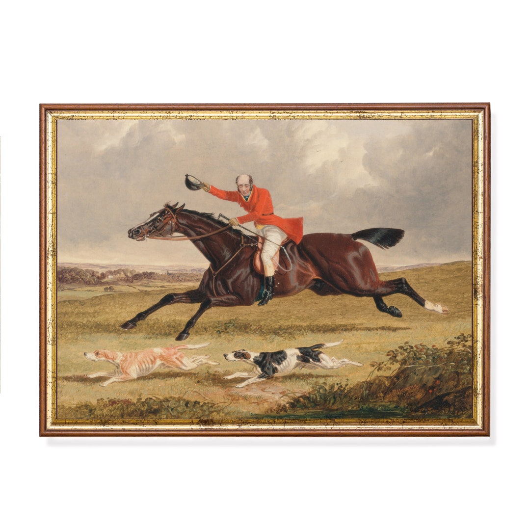 Vintage Fox Hunting Art Print: Equestrian Sporting Scene (digital ...