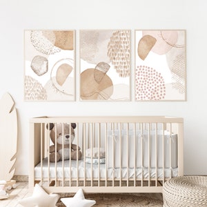 Neutral Prints Set of 3 Abstract Art Printable Poster Boho Prints Blush ...