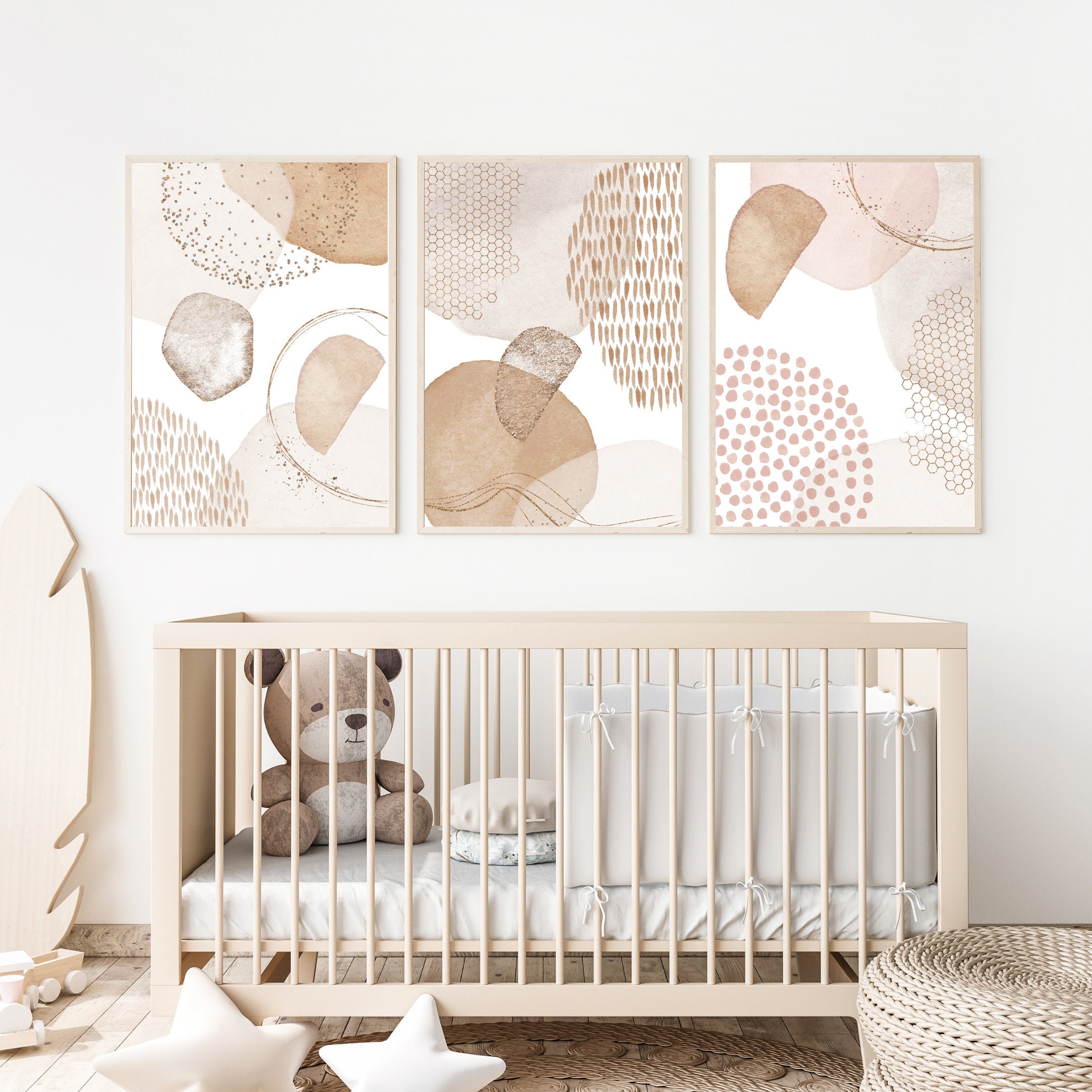 Neutral Prints Set of 3 Abstract Art Printable Poster Boho - Etsy