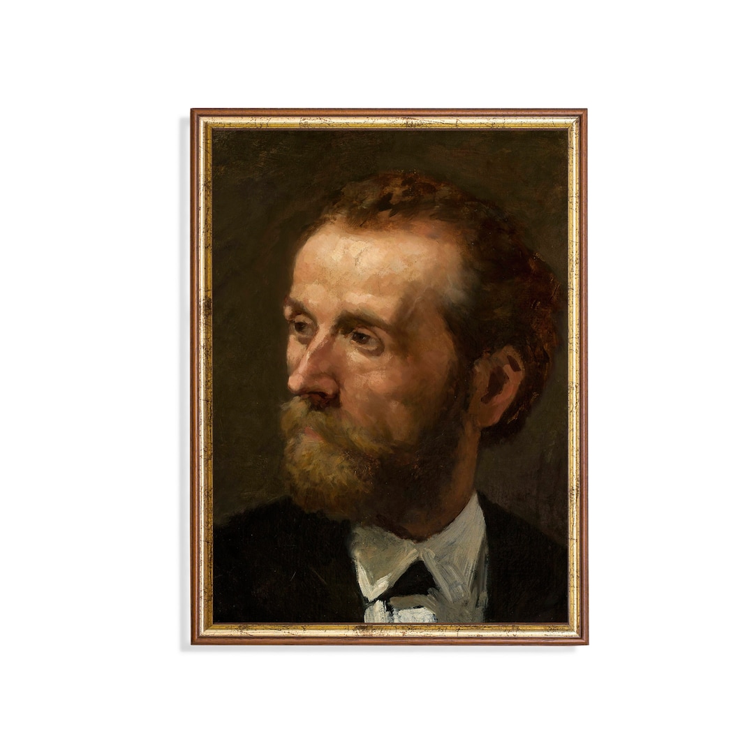 Print and Ship | Vintage Gentleman Portrait | Antique Man Portrait ...