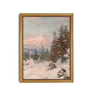 Printed and Shipped | Vintage Winter Landscape Painting | Antique Snowy ...