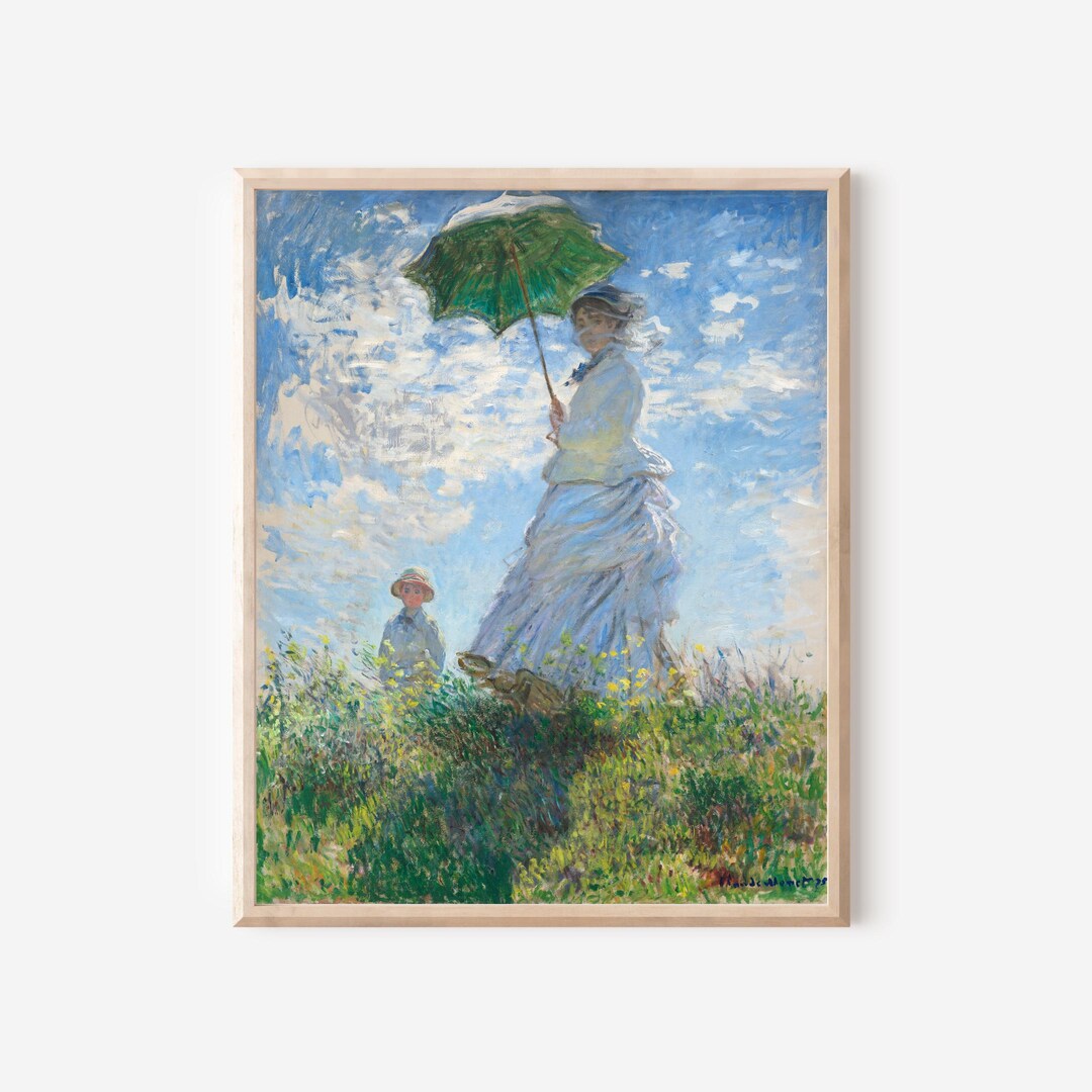 Vintage Monet Parasol Print – Impressionist Painting of Madame Monet ...