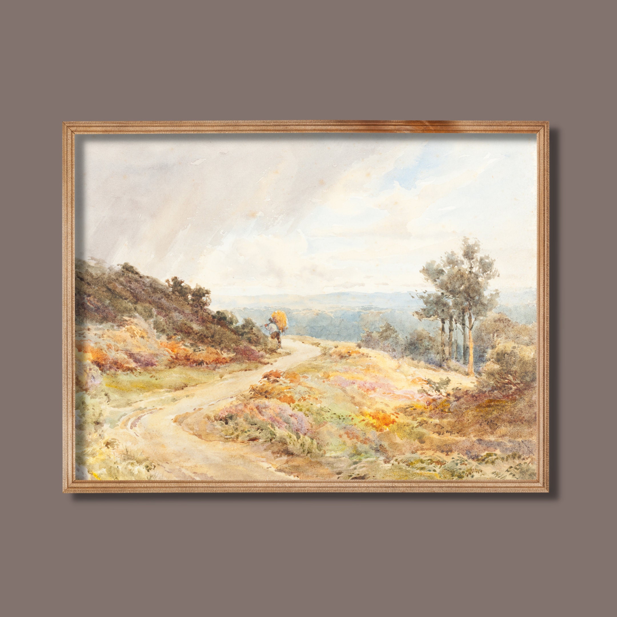 Vintage Landscape Painting Fall Autumn Farmhouse Decor | Etsy