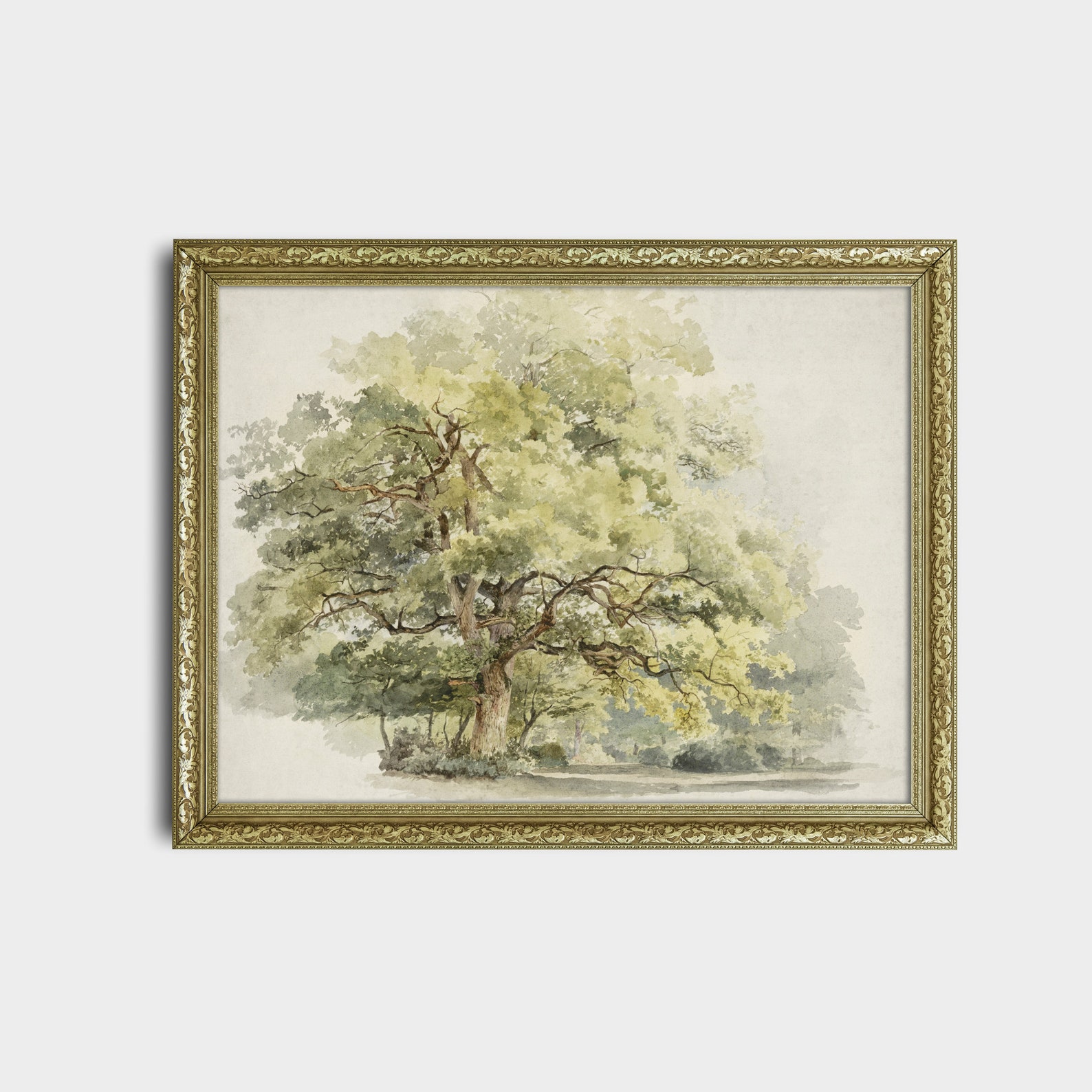 Printed and Shipped Vintage Oak Tree Painting Antique - Etsy