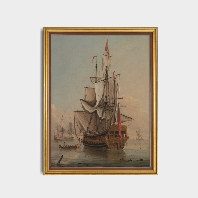 Print and Ship Sailing Ship Painting Vintage Prints Oil - Etsy