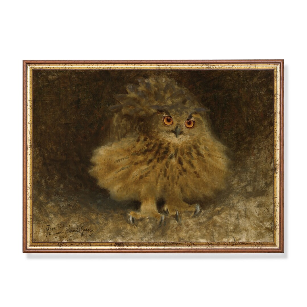 Printed and Shipped | Vintage Owl Print | Antique Bird Artwork | Rustic ...