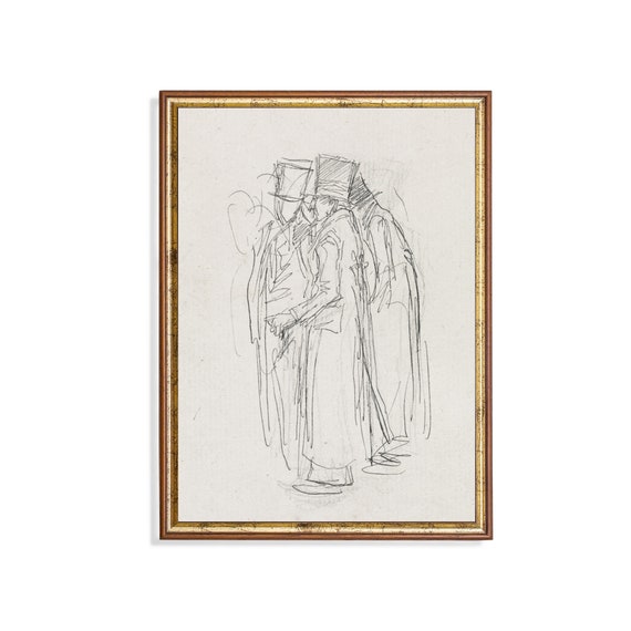 Vintage Gentlemen Drawing Print Antique Man Sketch Art - Etsy