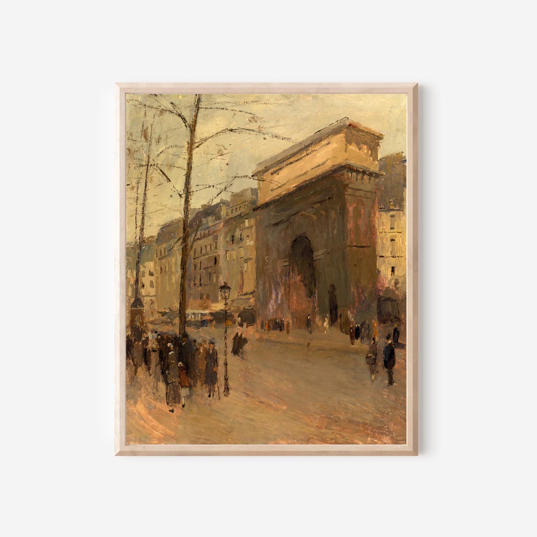 Vintage Paris Street Scene Print – French Impressionist Cityscape With ...