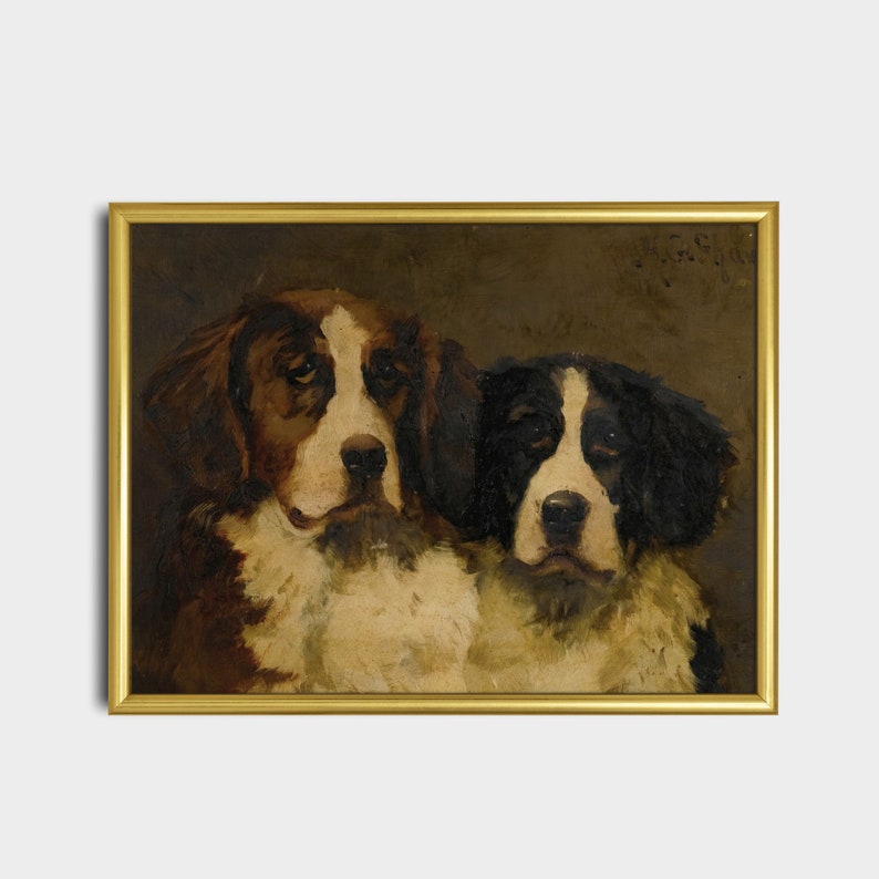 Vintage Dogs Painting: Antique Style Animal Portrait Art Print - Etsy