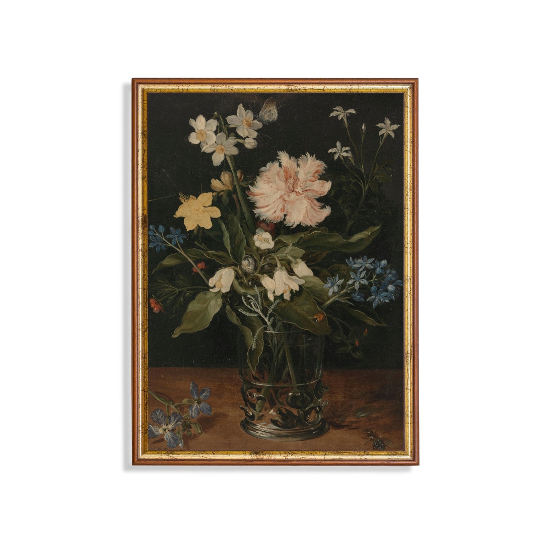 Vintage Floral Still Life Print: 17th Century Dutch Bouquet (digital ...