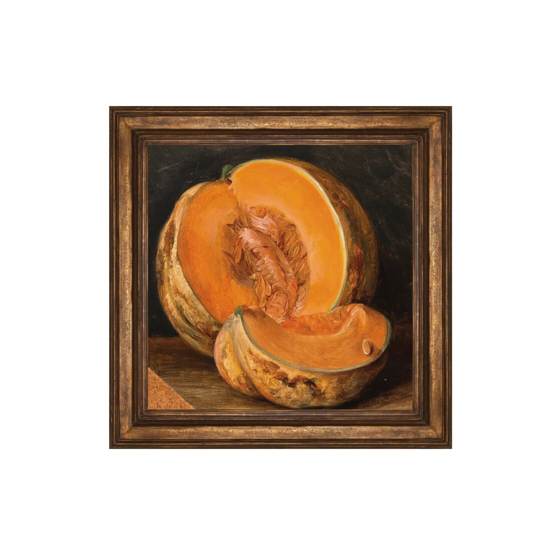 Vintage Pumpkin Still Life Painting: Rustic Autumn Decor Print - Etsy