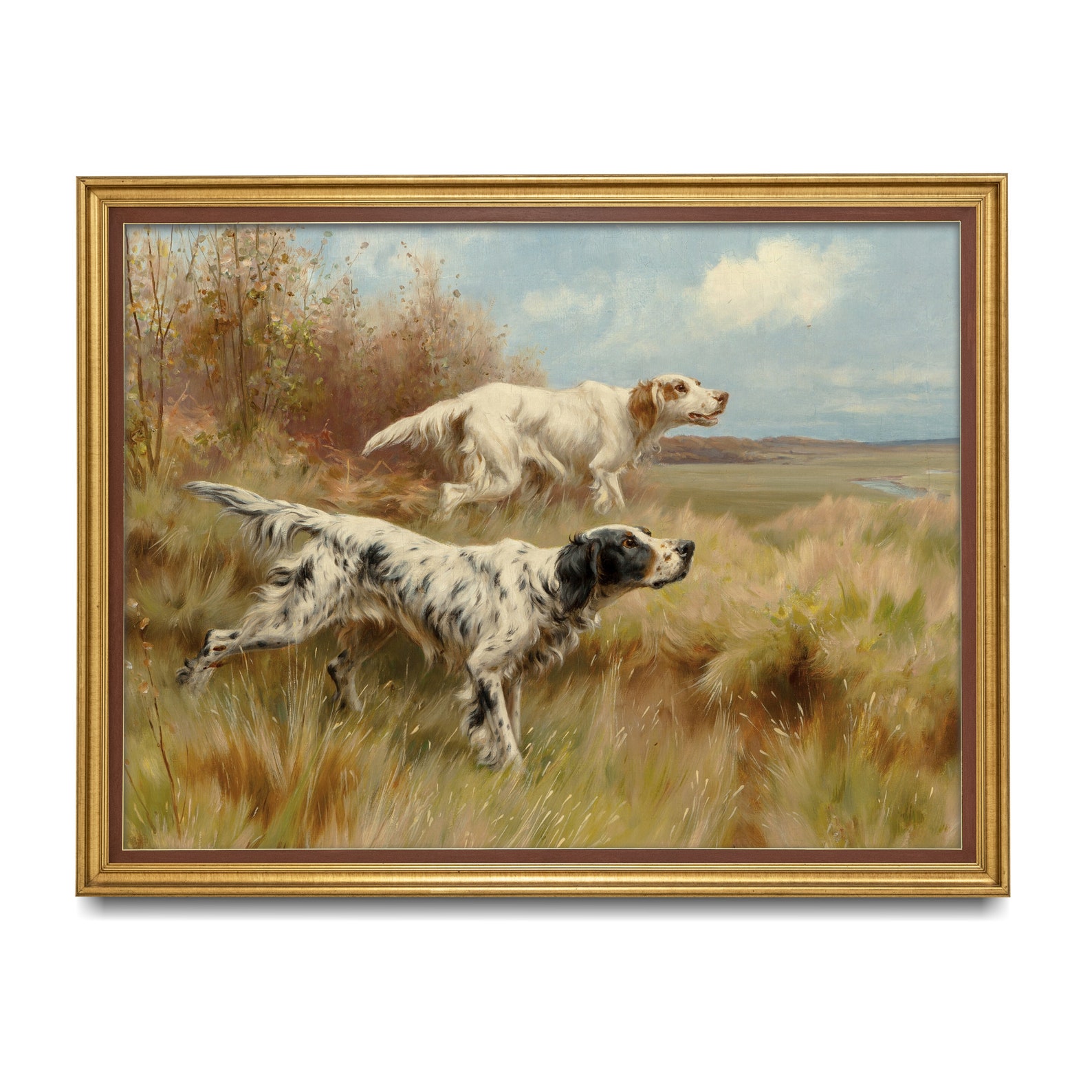 Vintage Dogs Painting Antique Animal Print Farmhouse Decor - Etsy