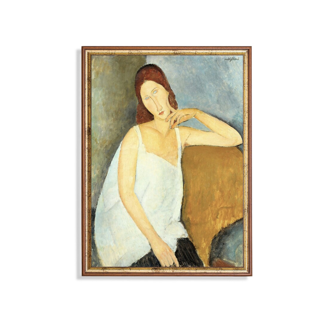 Modigliani Portrait Art Print – Vintage Woman in White Wall Art ...