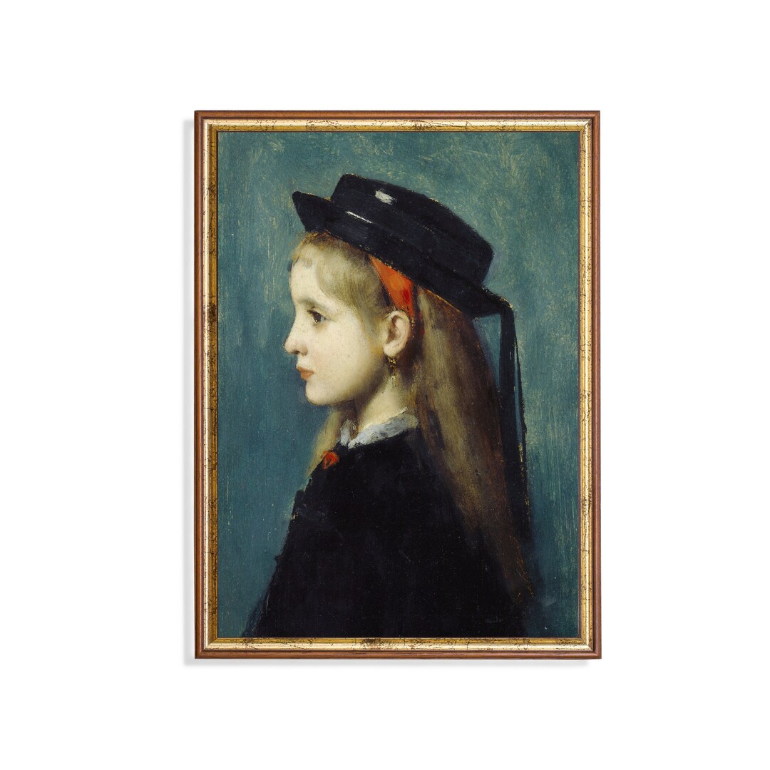 Mailed Print | Vintage Girl Portrait | Antique Girl Painting | Girls ...
