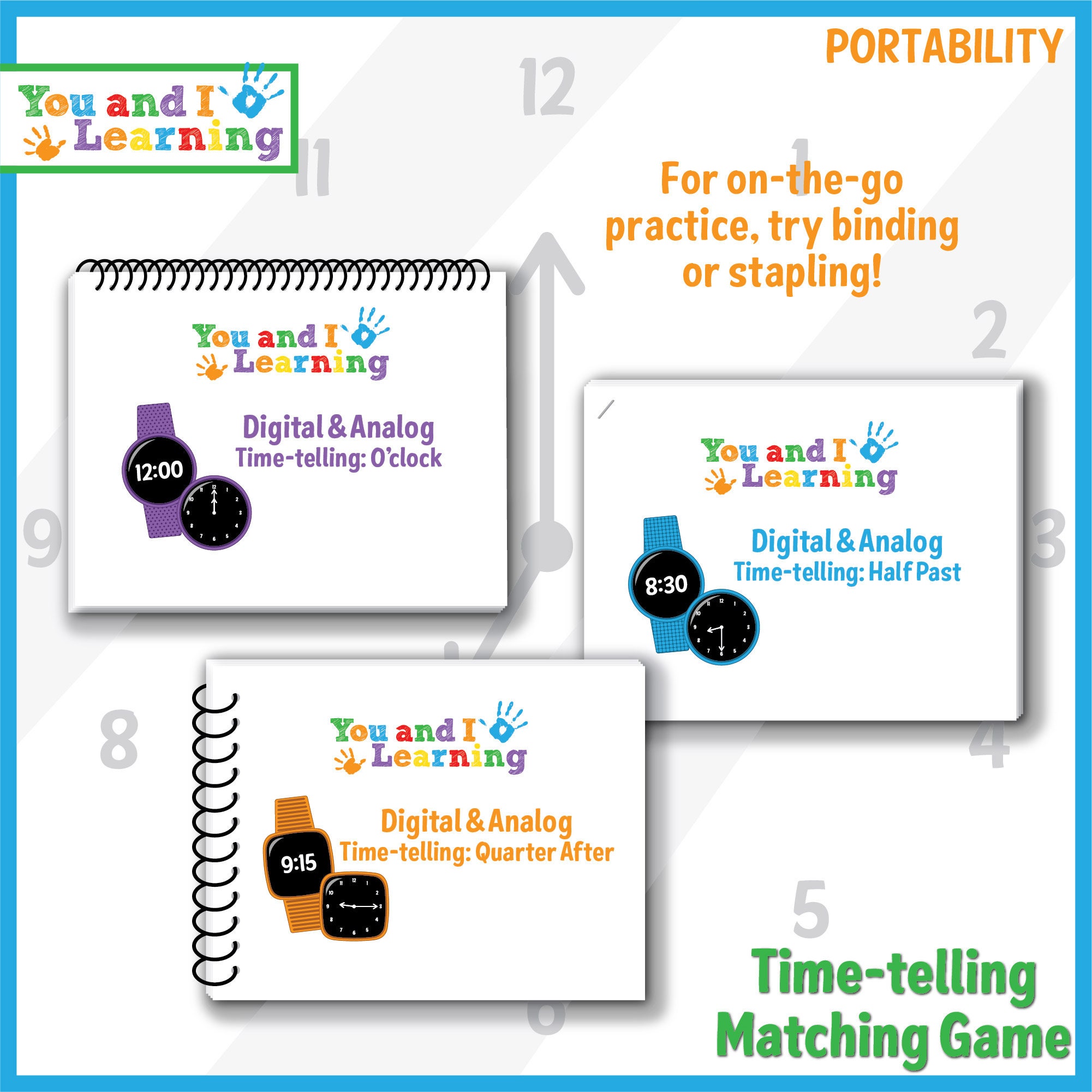 Watch It! Digital and Analog Time Matching Game - Etsy