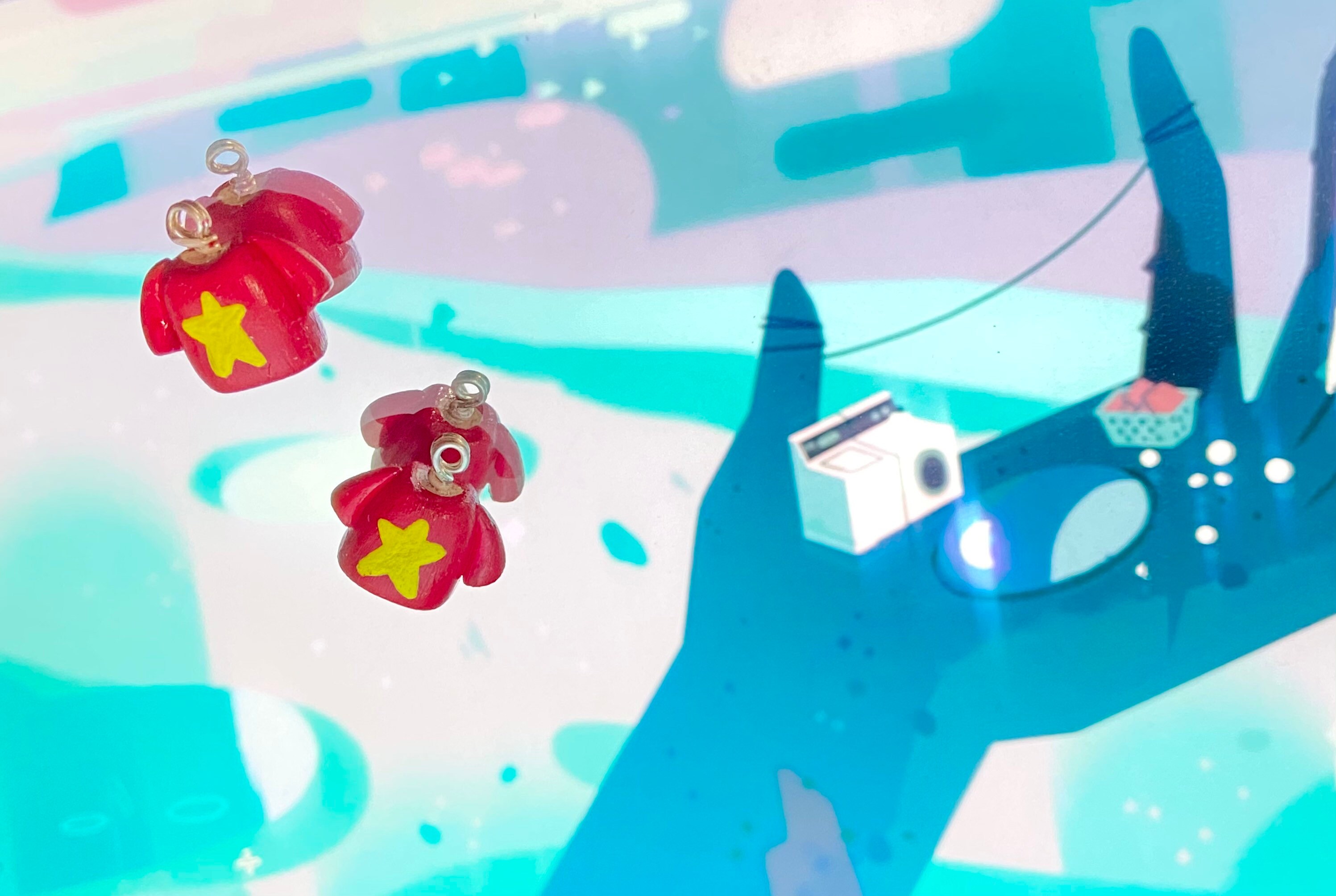 Stevens Shirt Earrings / Steven Universe Earrings / Red Shirt and Star ...