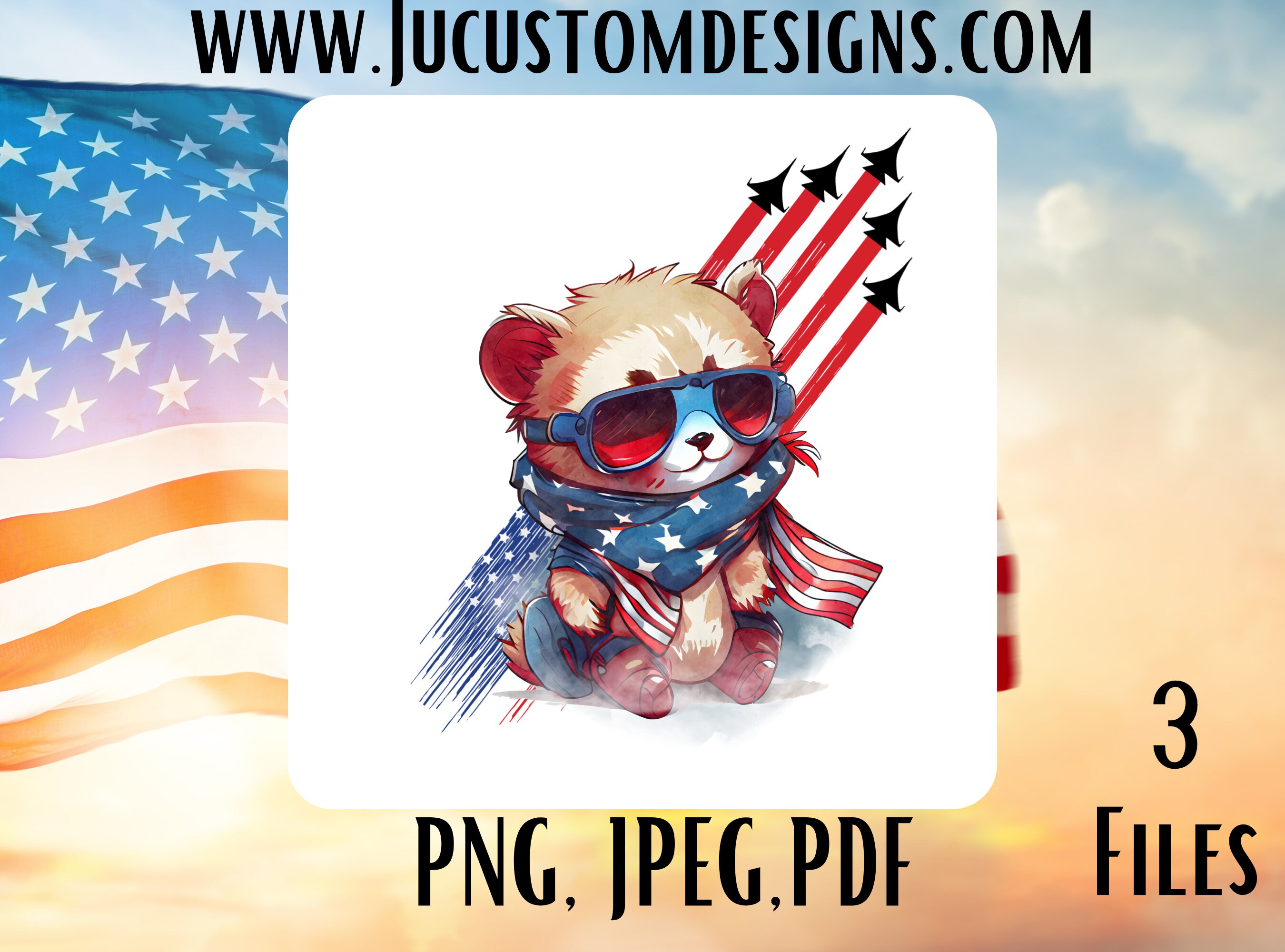 July 4th Bear /bear/july 4th/independence/patriot - Etsy