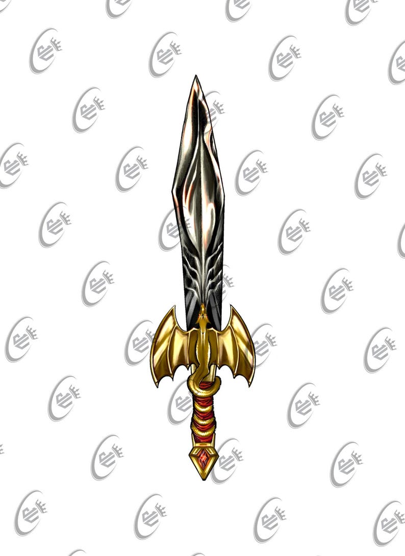 Dragon Scale Sword Digital Download | Fantasy Weapon Art and RPG Asset ...