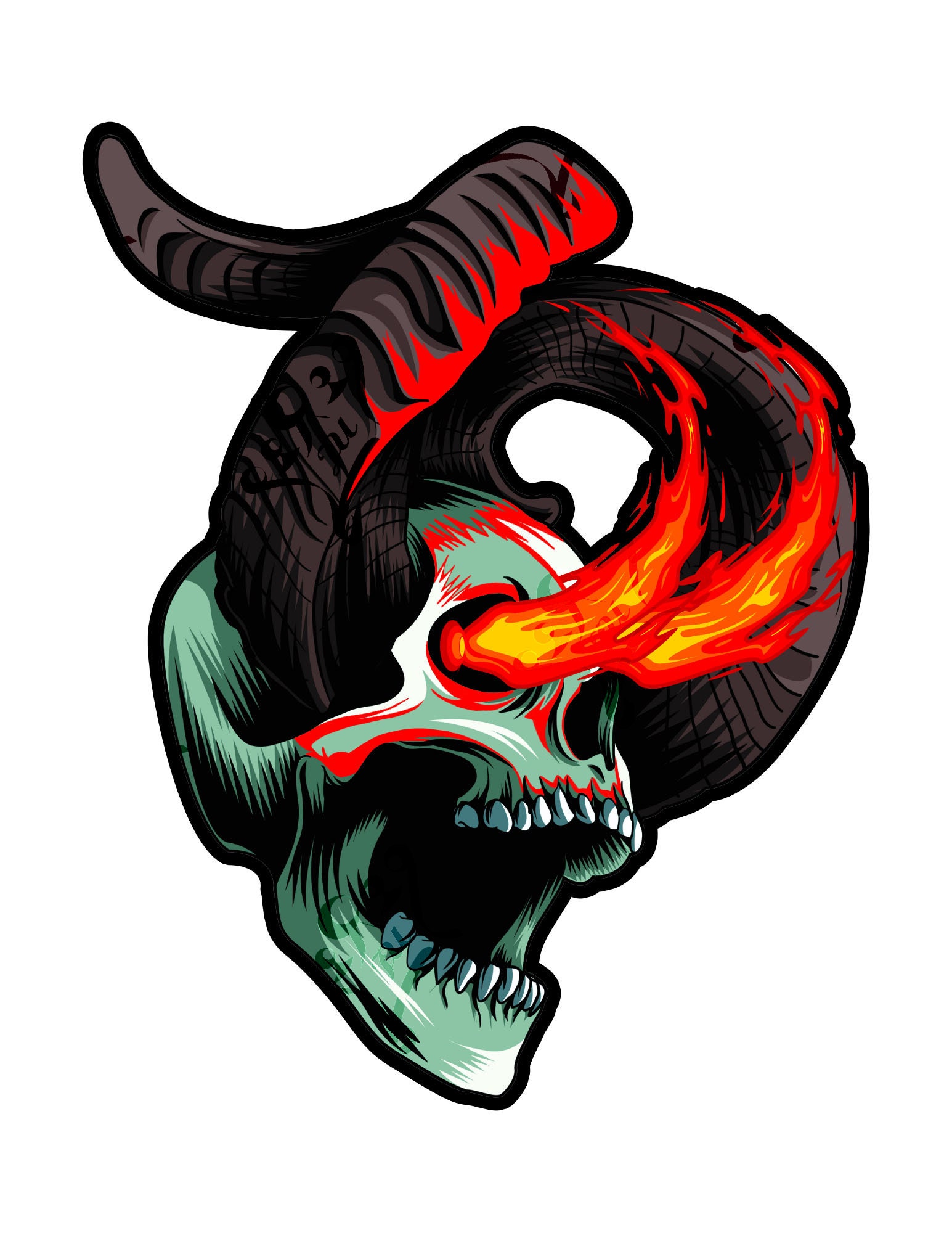Flaming Demon Skull Halloween Image/skull/demon/horror/flames ...