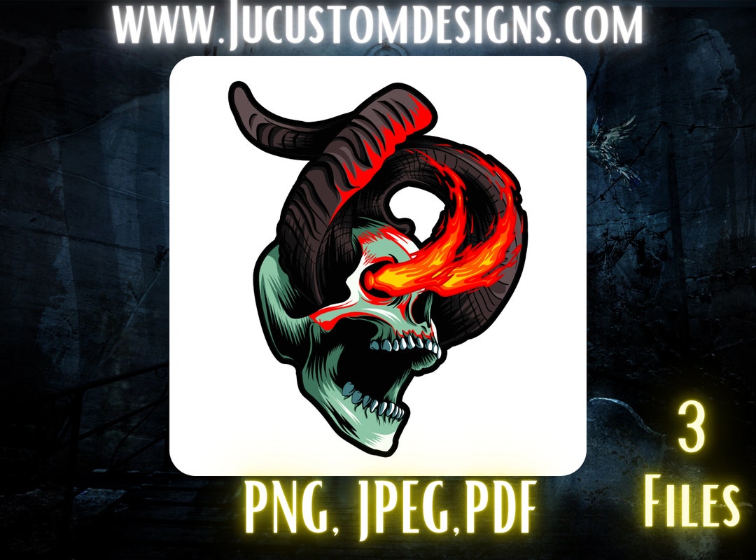 Flaming Demon Skull Halloween Image/skull/demon/horror/flames ...