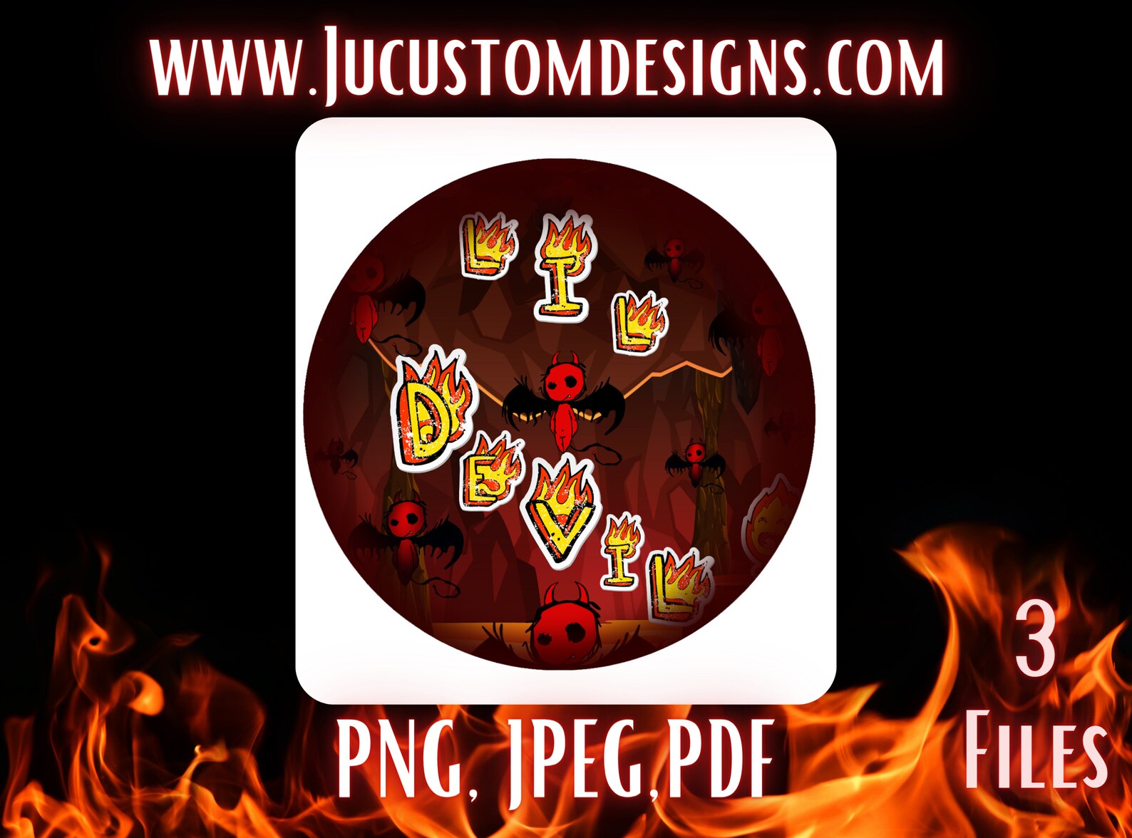 Lil Devil Coaster Design Halloween/devil/cute/wings/hell/sublimation ...