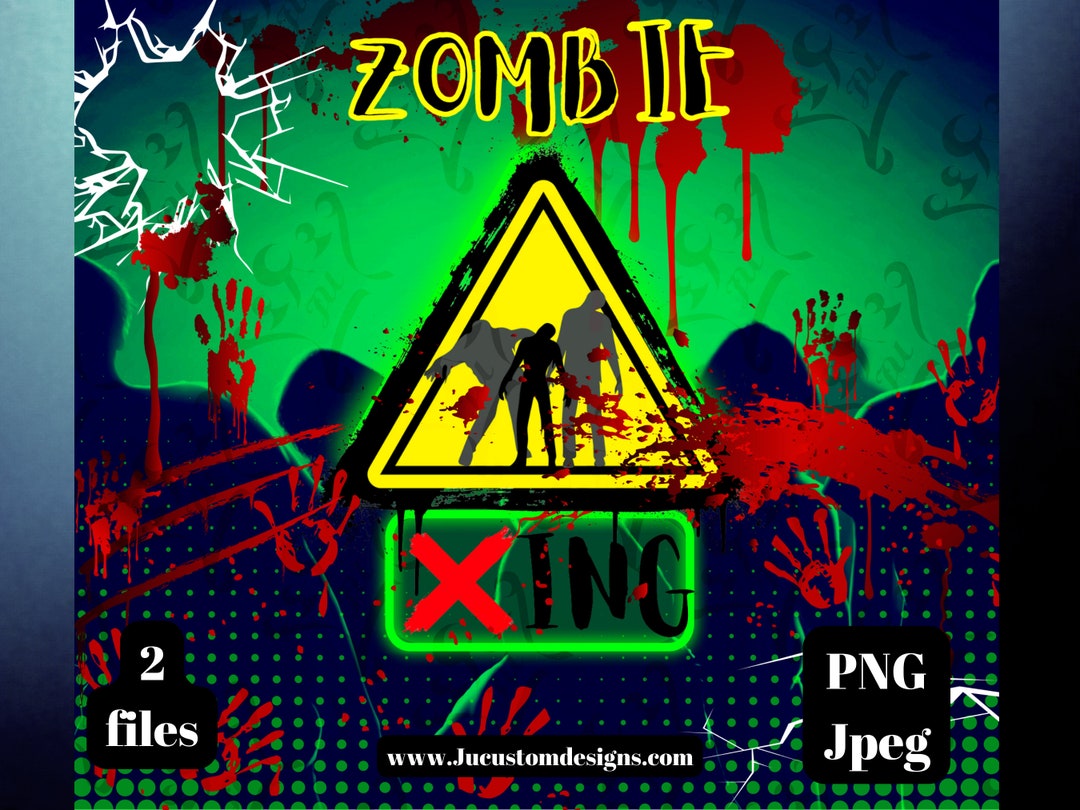 Zombie Crossing Tumbler Wrap/9.34 Width X 8.18/straight/zombies/scary ...
