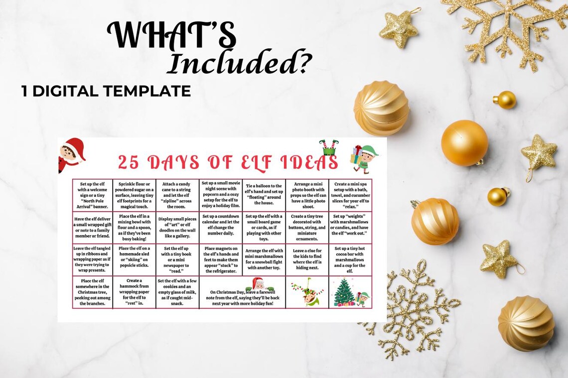 25 Days of Elf Ideas, Elf Activities, Printable Elf Ideas for December ...