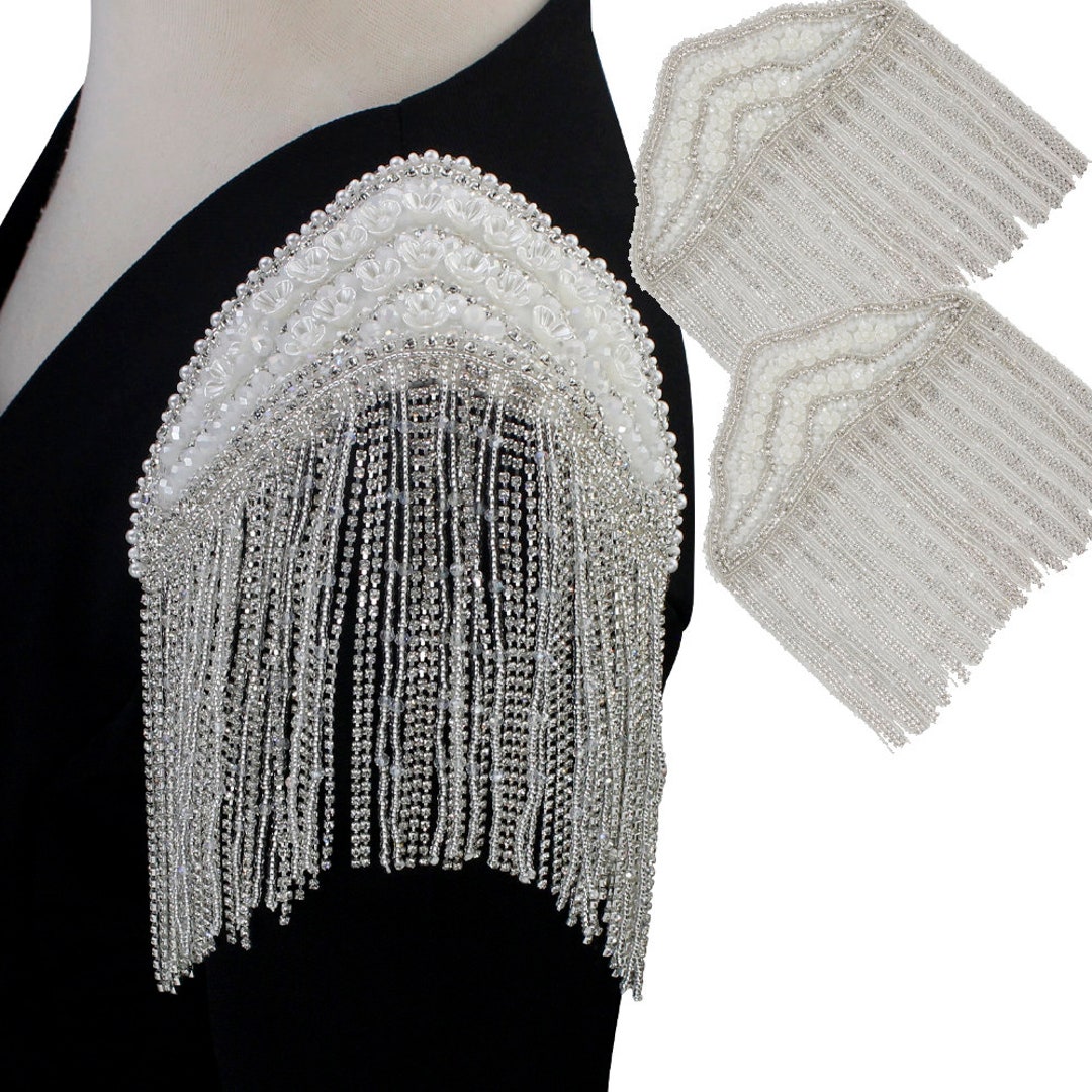 Crystal Tassel Fringe Epaulettes Shoulder Patches Flower Tassel ...