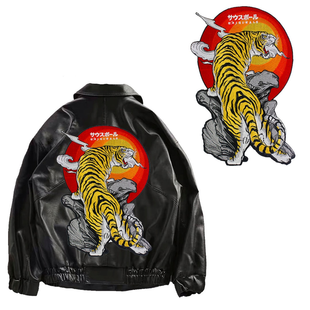 Large Tiger Animal Iron on Patches Clothing Embroidery Applique ...