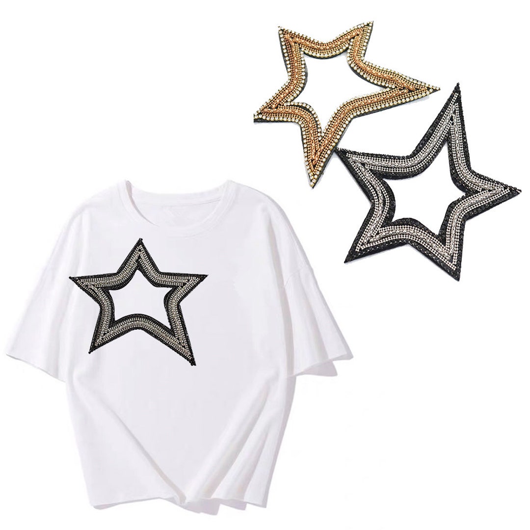 Beaded Large Star Badges Handmade Beading Patches Applique Sew on ...