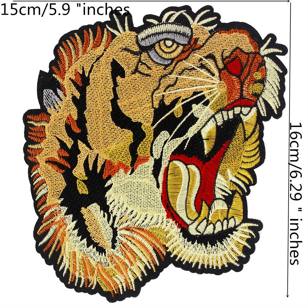 1set/19piece Flower Tiger Patches Embroidered Patches Craft Apparel ...