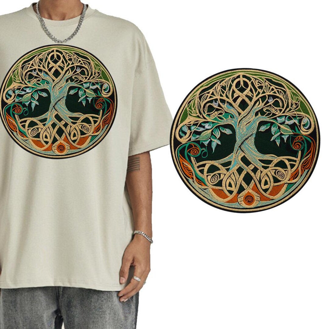 CELTIC TREE of Life Back Patch Custom Embroidered Patches, Embroidered ...