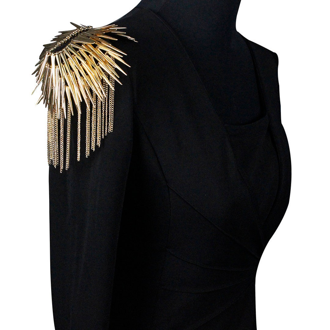 Beaded Pumk Rivet Shoulder Patches Motifs Fringe Epaulets for Suit ...