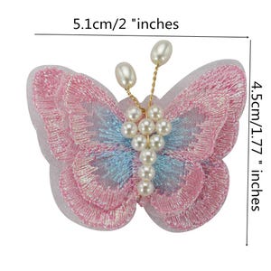 Beaded 3D Butterfly Patches Pearls Patches Applique Sew on Applique DIY ...