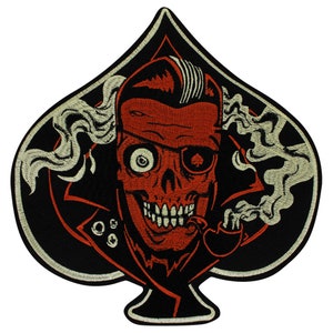 Skeleton Skull Heart Patches Iron on Transfer Stickers Leather Jacket ...