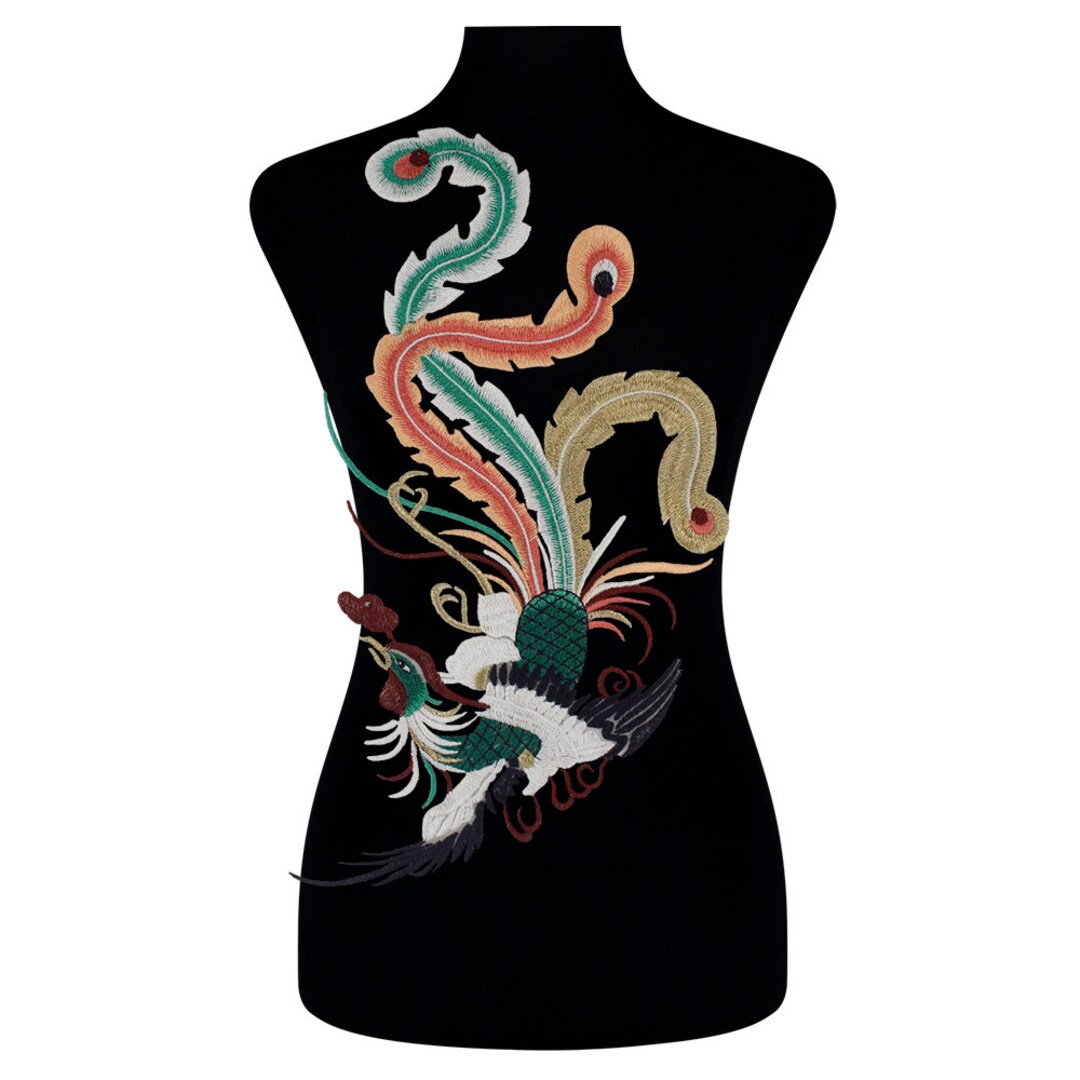 Phoenix Patches Long Applique Embroidery Patch Lace Cord Fabric Patch ...