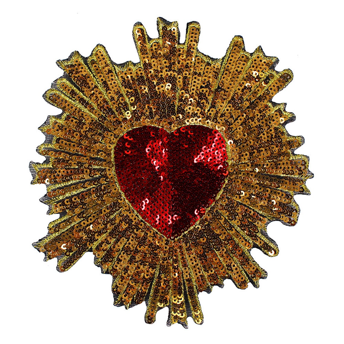 Gold Heart Sequined Applique Patch,paillette Patch,sequins Patch ...