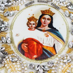 Crystal Beaded Maria Applique Badge Applique Rhinestone Motifs Fabric ...