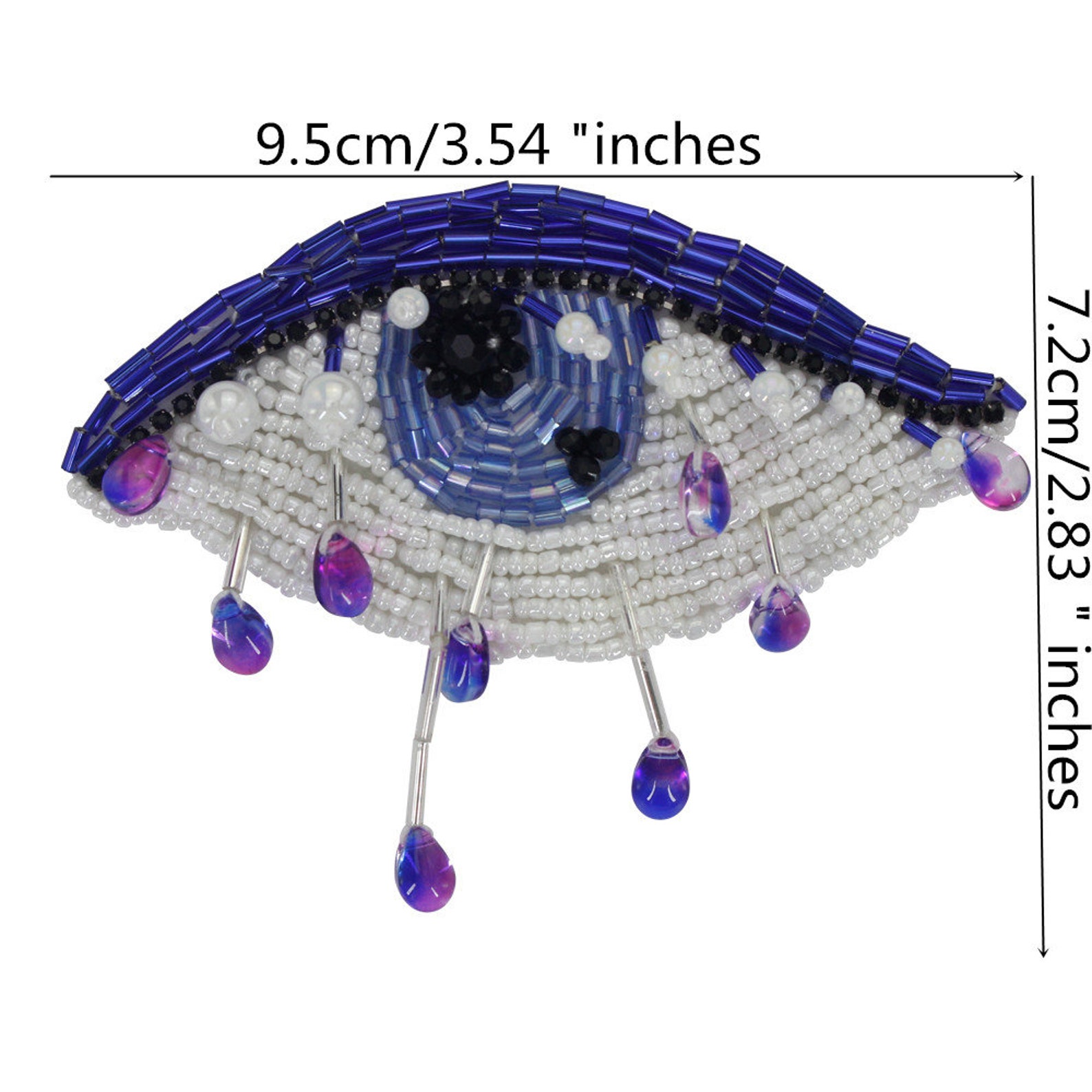 Evil Eye Patches Evil Eye Charm Badges Beaded Crystal Applique Sew on ...
