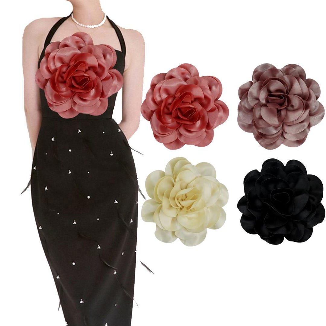Oversize Shoulder Corsage With Pin Large Rose Brooch Bridal Wedding ...