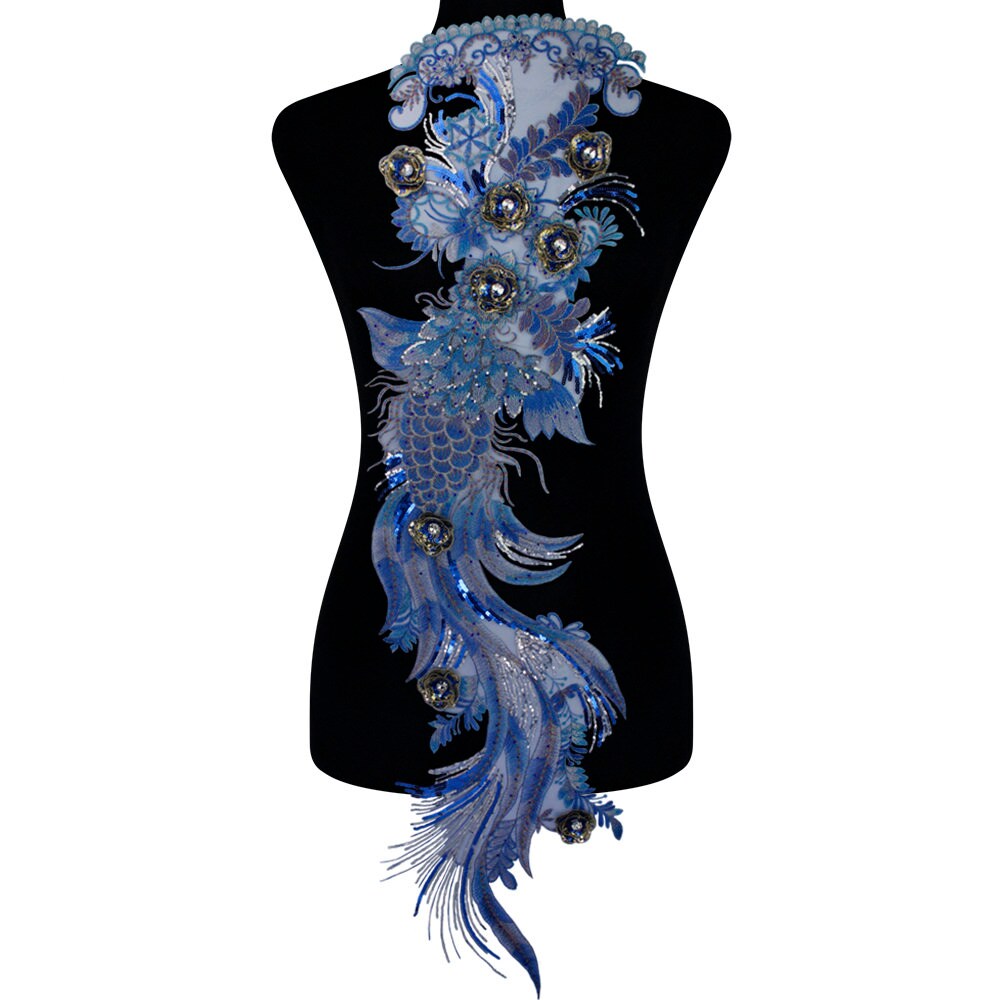 Beaded 3D Flower Patches Carp Fish Lace Applique Long Mesh | Etsy