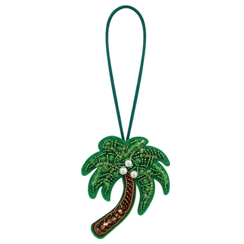 Beaded Patch Charm Bead Palm Tree Hanging Charm Bag Charm Rhinestones ...