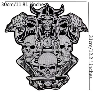 Skull Patches Motorcycle Death Skull Patches for Jackets Iron on Patches Decorative Badges 1 ...