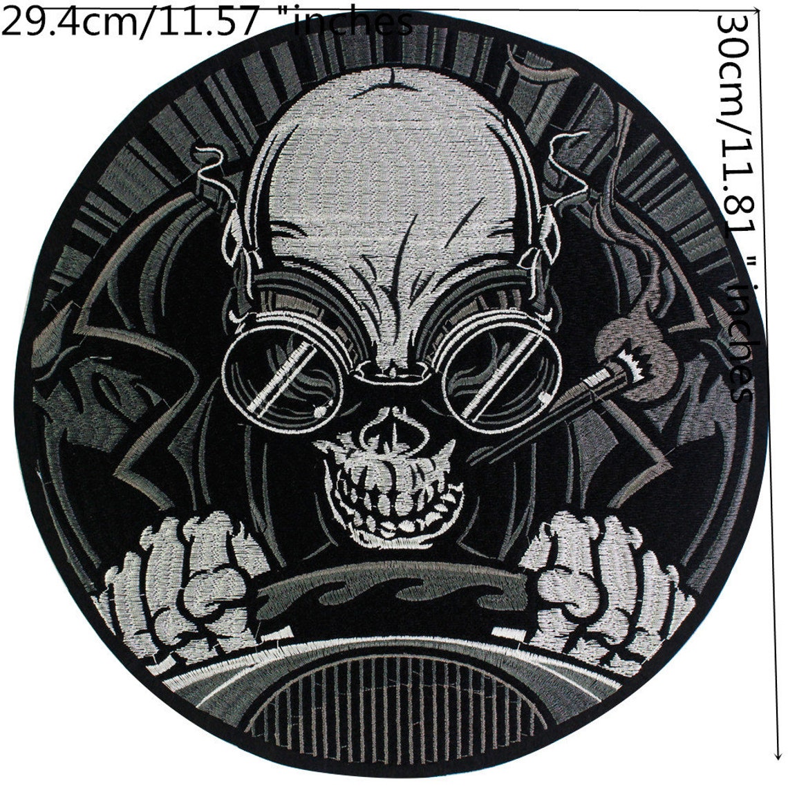 Racing Car Driver Skull Embroidery Patches Iron on Jacket Back - Etsy UK