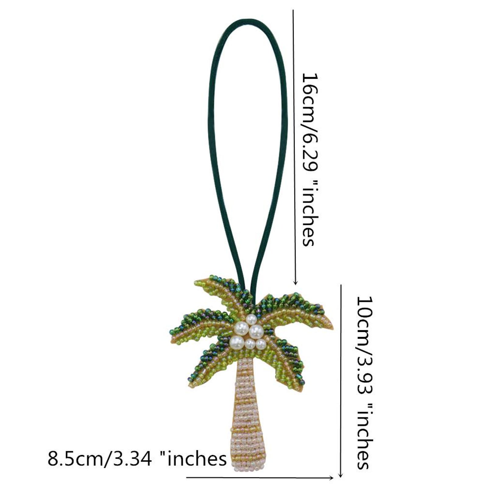Beaded Patch Charm Bead Palm Tree Hanging Charm Bag Charm Rhinestones ...