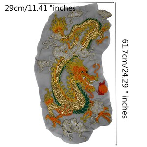 Large Dragon Patches Sequin Power Dragon Applique Embroidery Patches ...