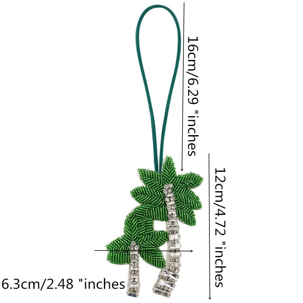 Beaded Patch Charm Bead Palm Tree Hanging Charm Bag Charm Rhinestones ...