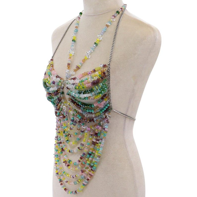 Handmade Crystal Body Chain, Bridal Body Jewelry, Shoulder Necklaces ...