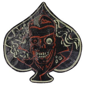 Skeleton Skull Heart Patches Iron on Transfer Stickers Leather Jacket ...